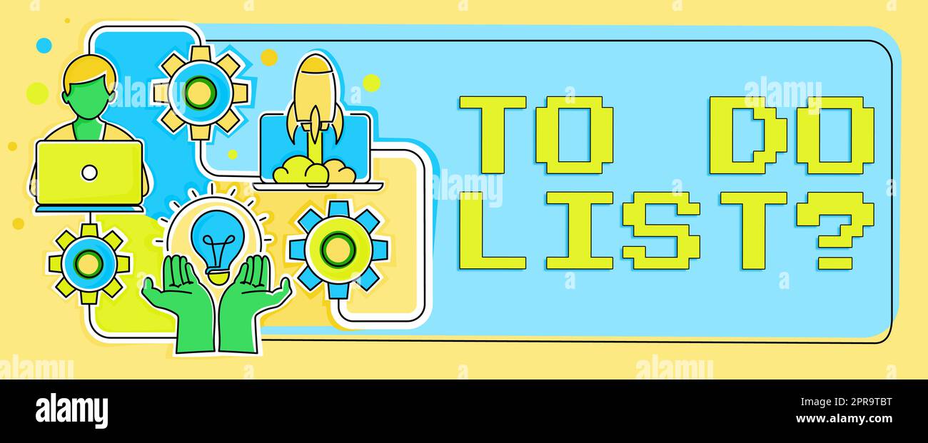 Hand writing sign To Do List Question. Business approach Series of task ...