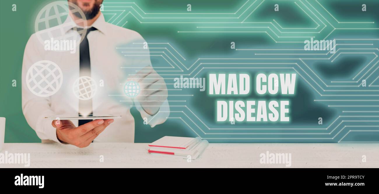 Text sign showing Mad Cow Disease. Internet Concept Neurodegenerative ... Text sign showing Mad Cow Disease. Internet Concept Neurodegenerative ...
