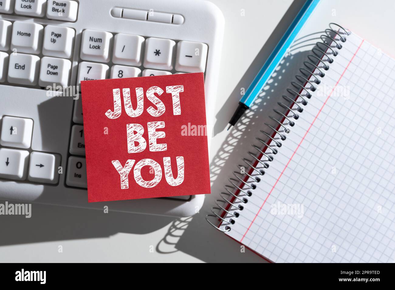 Text caption presenting Just Be You. Business overview Keep being ...