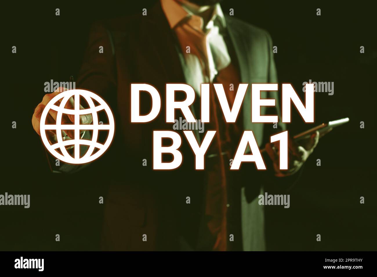 Handwriting text Driven By A1. Business concept Move or controlled by a ...