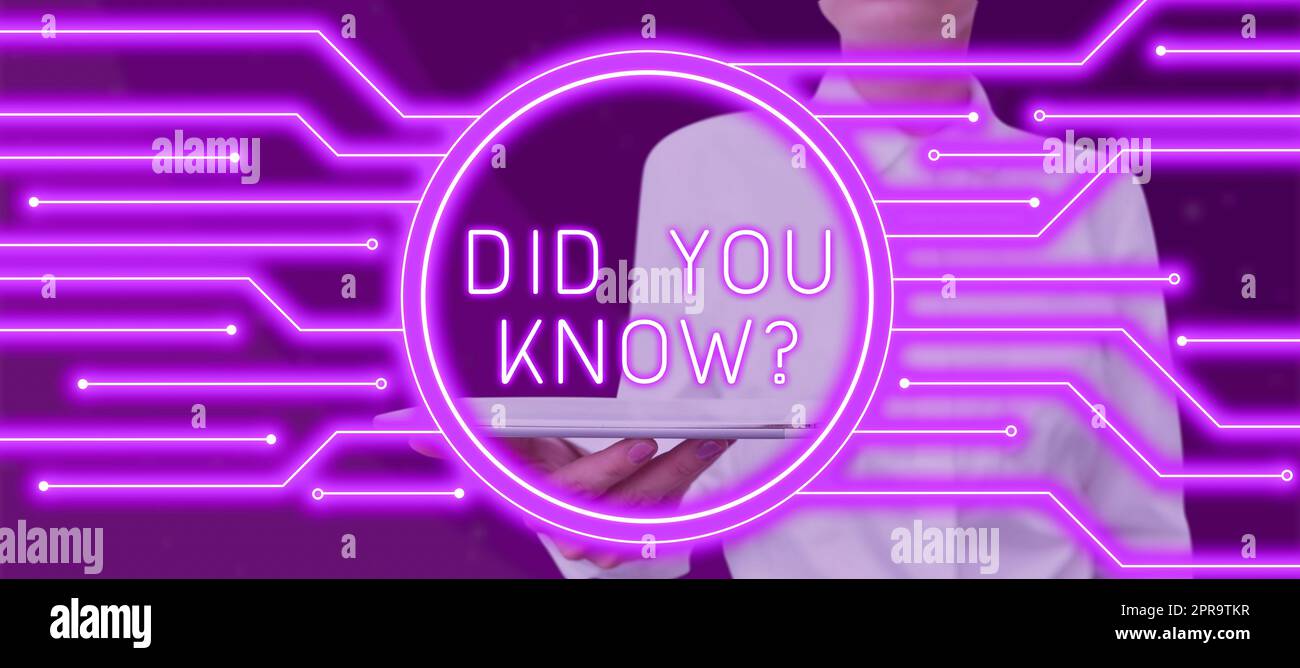Text sign showing Did You Know. Concept meaning Knowing the next move ...