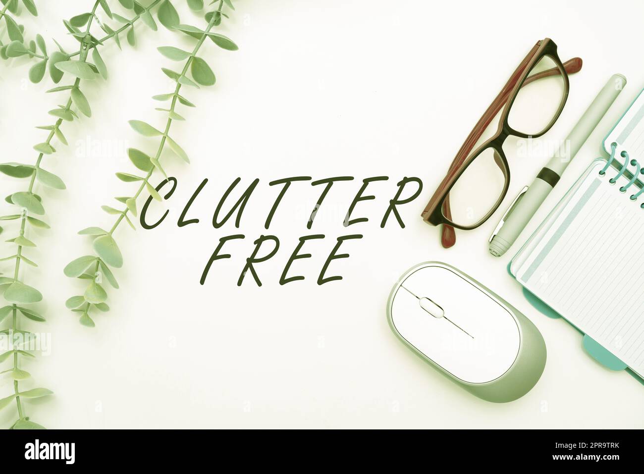 Sign displaying Clutter Free. Business idea Well organized and arranged ...