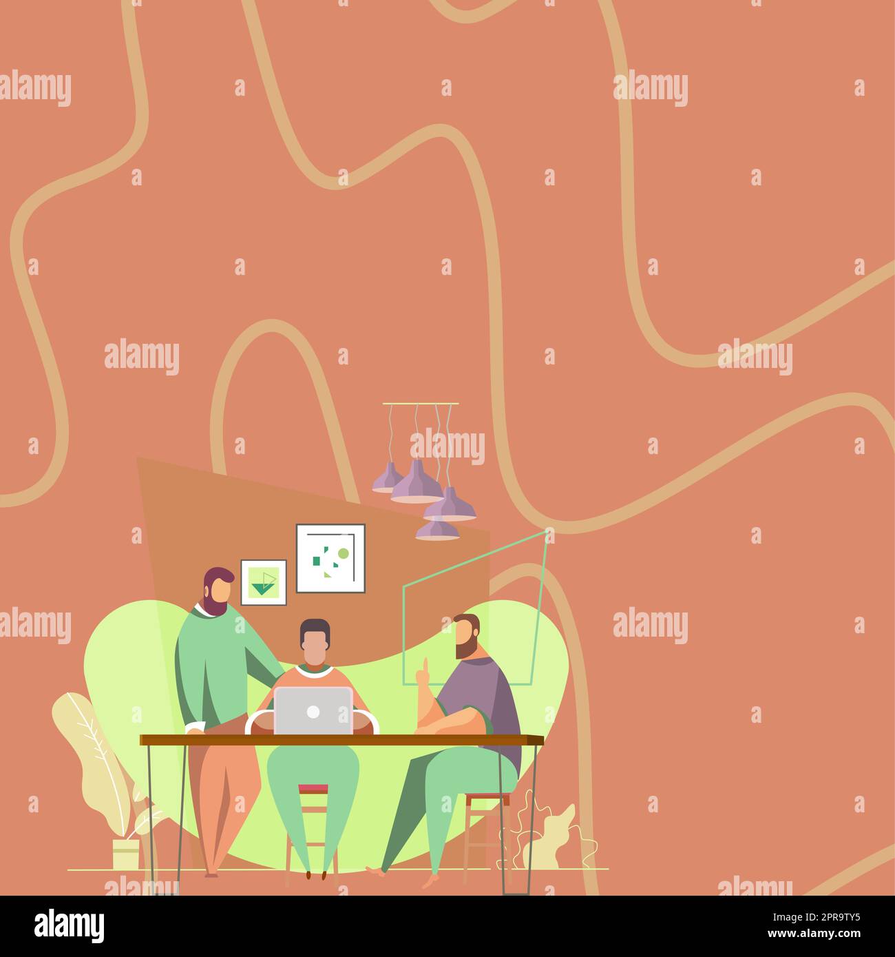 Three Colleagues Having Office Meeting Sharing Thoughts Together ...