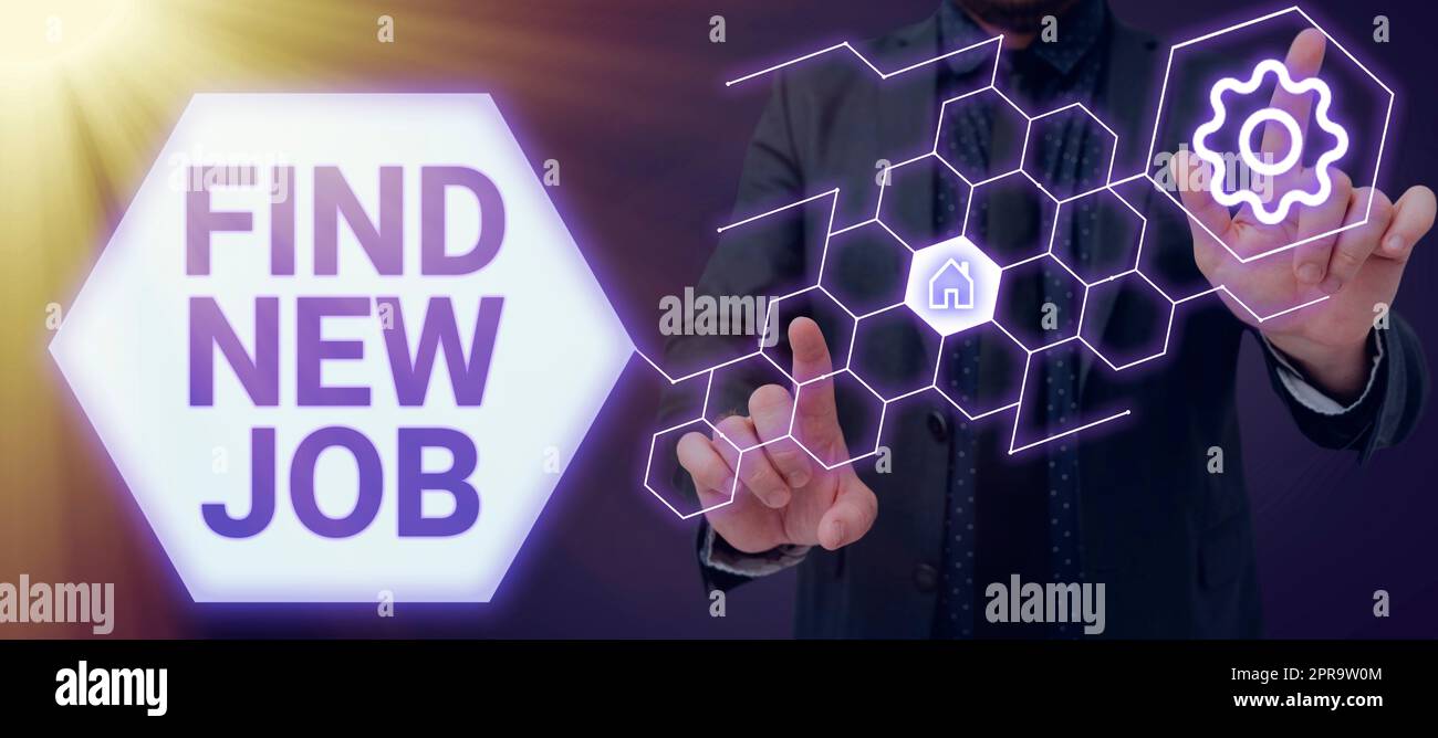 Inspiration showing sign Find New Job. Business idea Searching for new ...