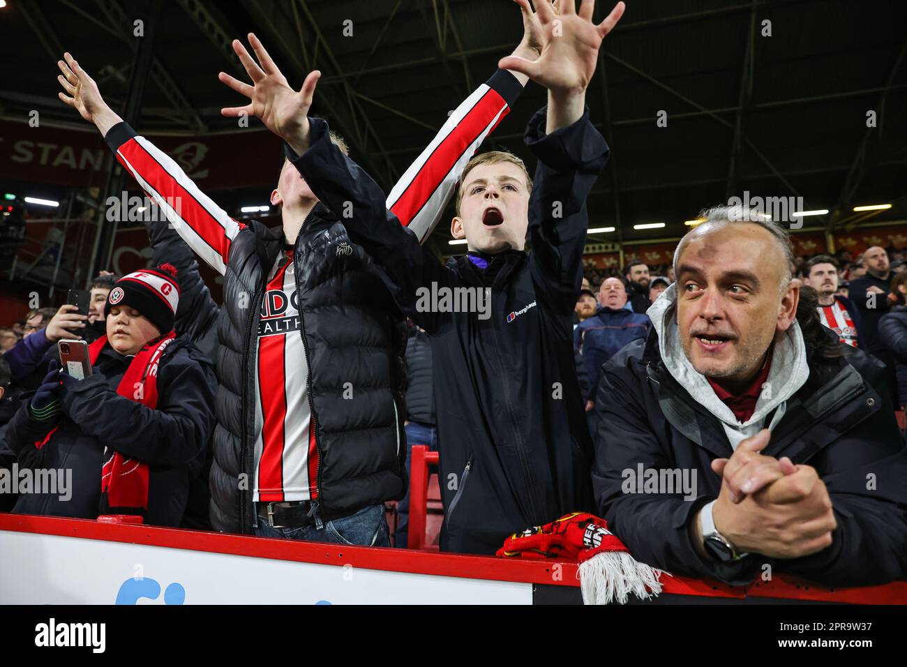 Sheffield united fans celebrate promotion to the premier league during ...