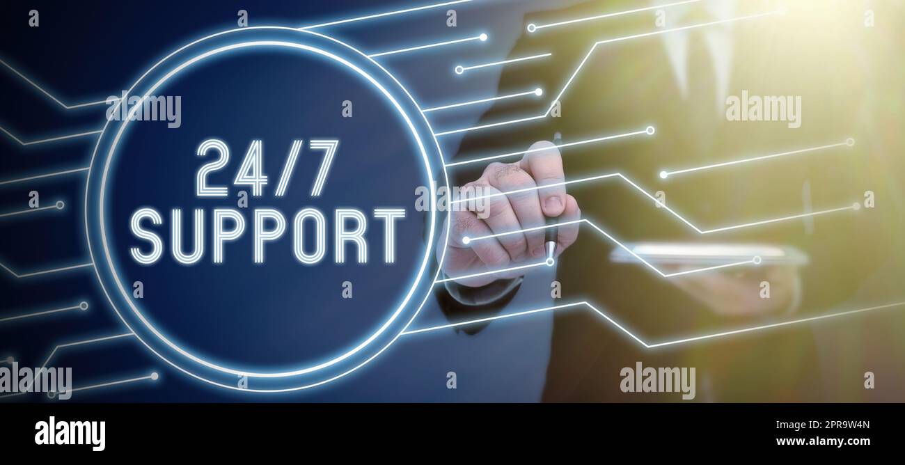 Handwriting text 24 7 Support. Internet Concept Giving assistance to ...