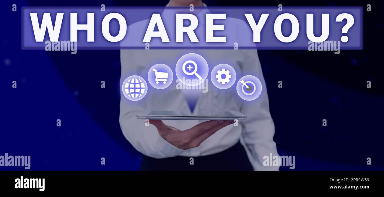 Text showing inspiration Who Are You. Internet Concept Introduce ...