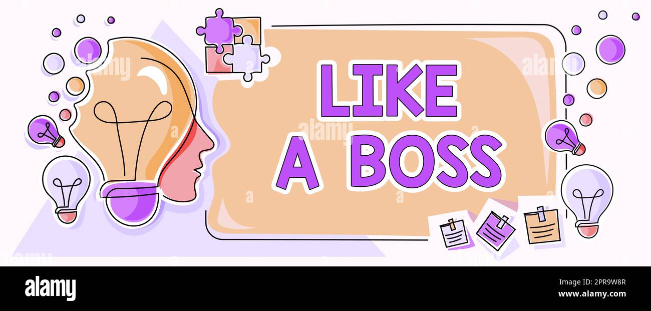 Conceptual caption Like A Boss, Internet Concept Acting as if you are ...