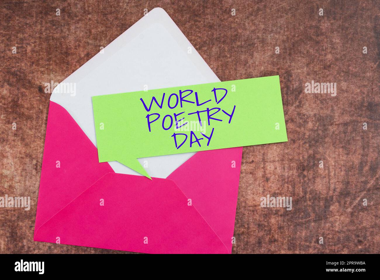 Hand writing sign World Poetry Day. Conceptual photo Worldwide ...