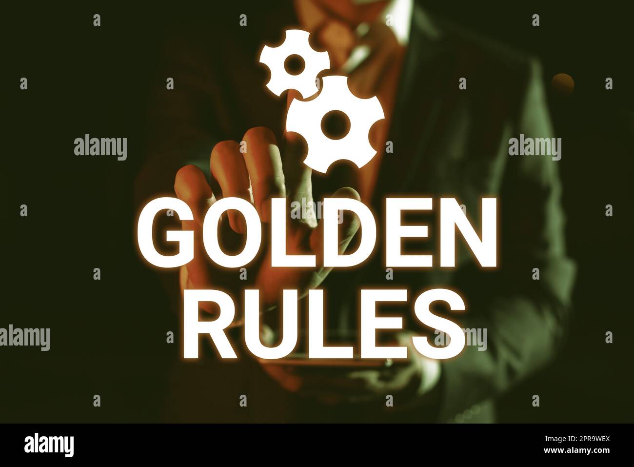 Hand writing sign Golden Rules. Business approach Basic principle that ...