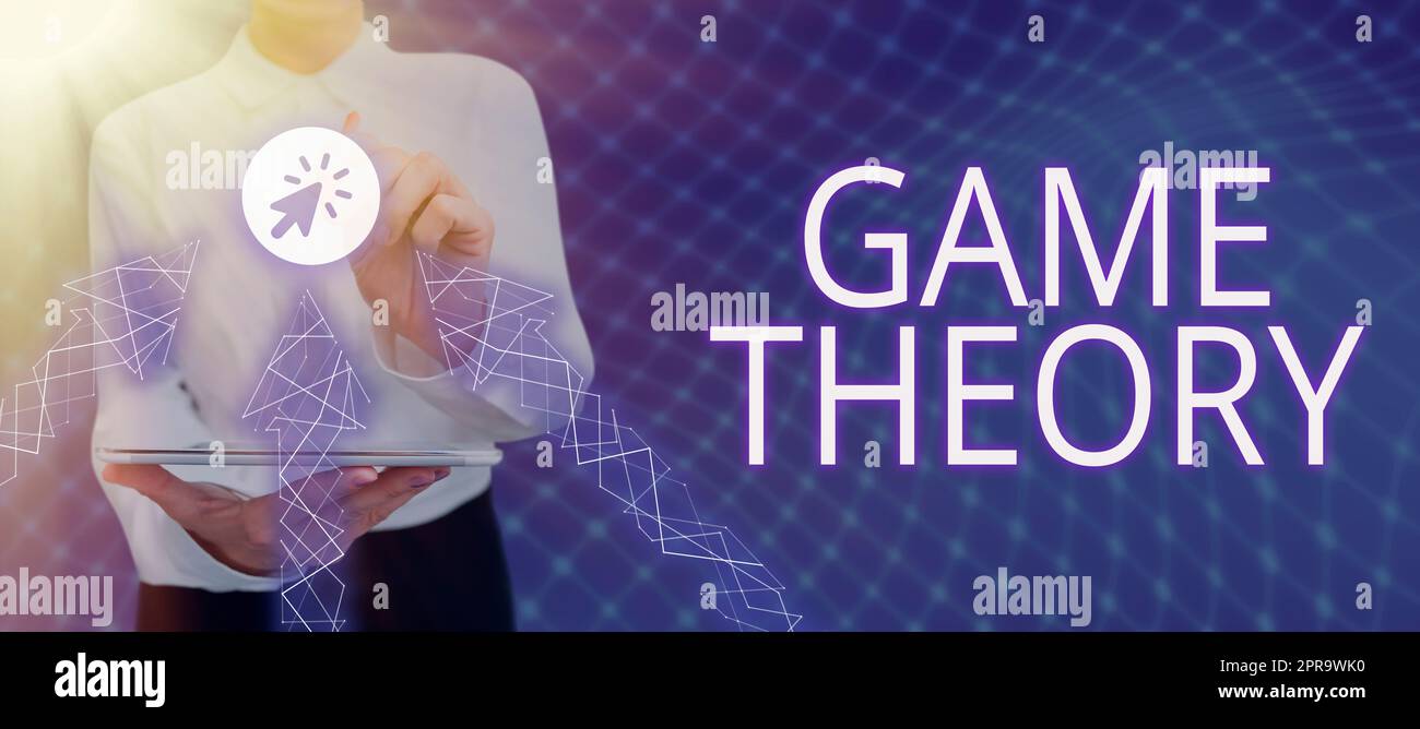 Hand writing sign Game Theory. Word Written on branch of mathematics ...