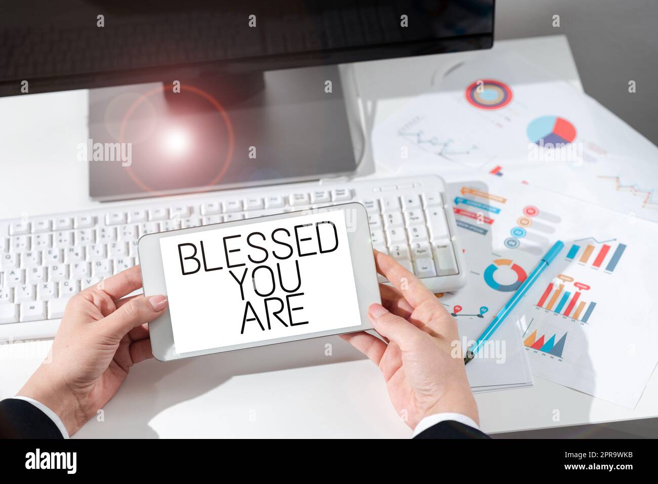 Text sign showing Blessed You Are. Business idea Spiritual gratitude ...