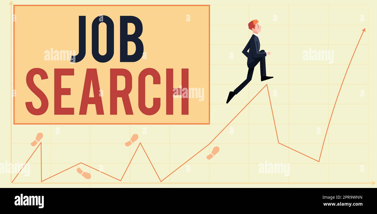 Hand writing sign Job Search, Word Written on An act of person to find ...