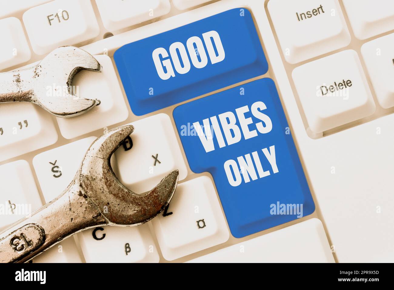 Text caption presenting Good Vibes Only. Word Written on Just positive ...