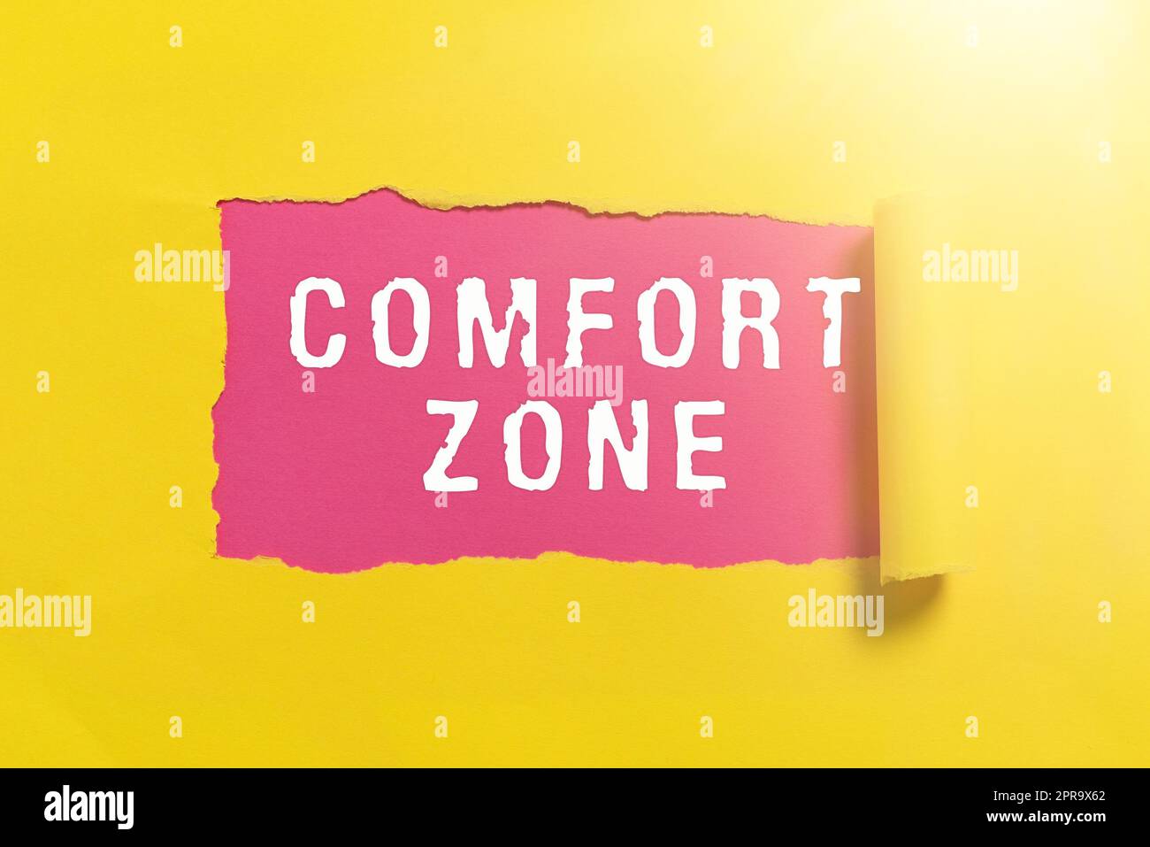Hand writing sign Comfort Zone. Word for A situation where one feels safe or at ease have ...