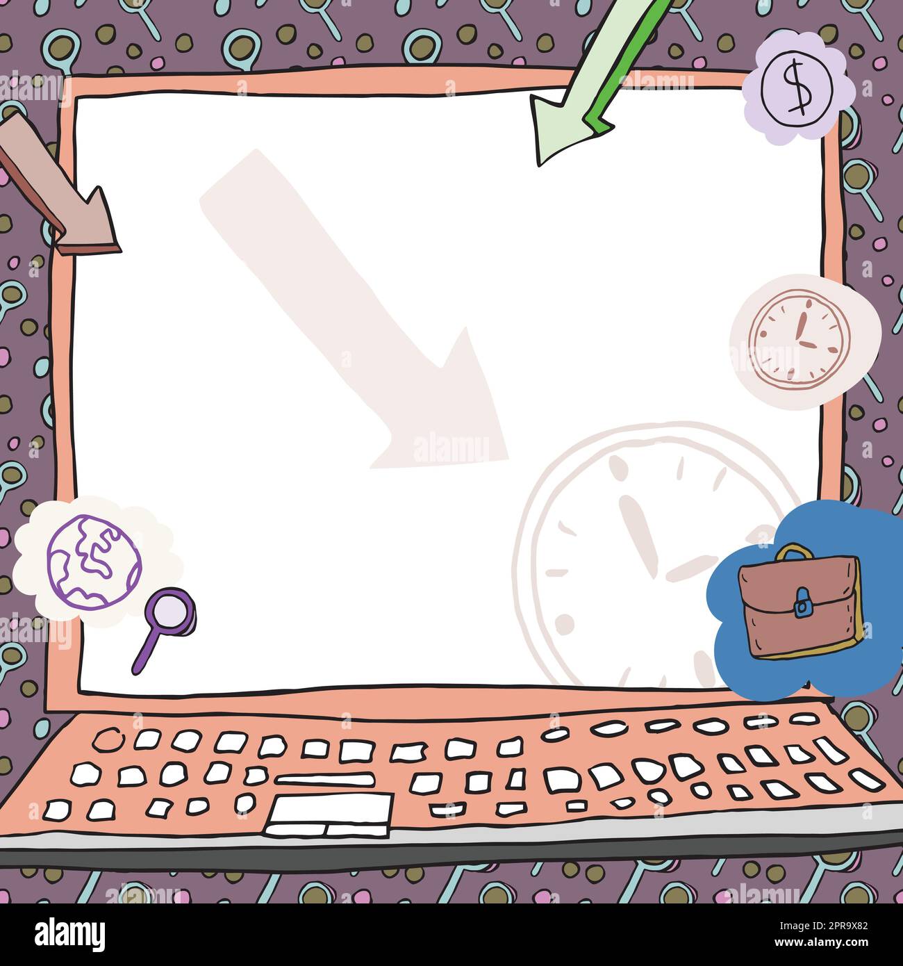 Blank frame decorated with arrows displaying business strategy leading ...