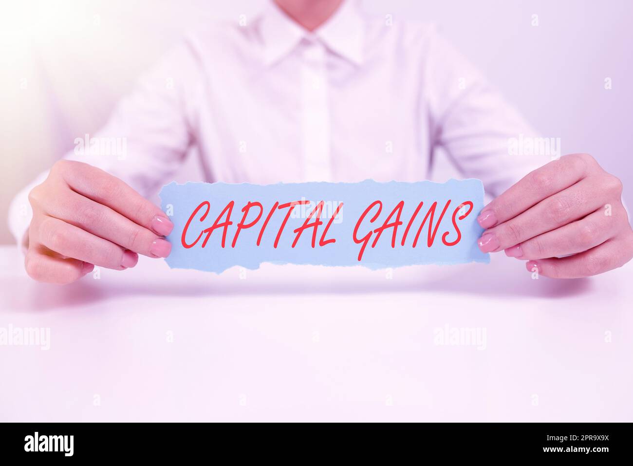 Text caption presenting Capital Gains. Internet Concept Bonds Shares ...