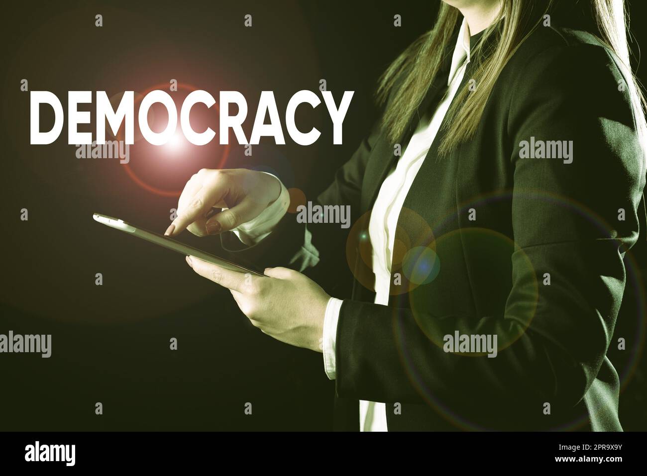 Conceptual display Demo Cracy. Internet Concept freedom of the showing ...