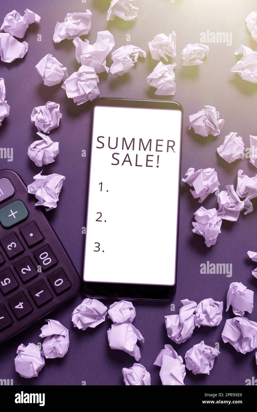 Conceptual caption Summer Sale. Business approach Annual discount ...