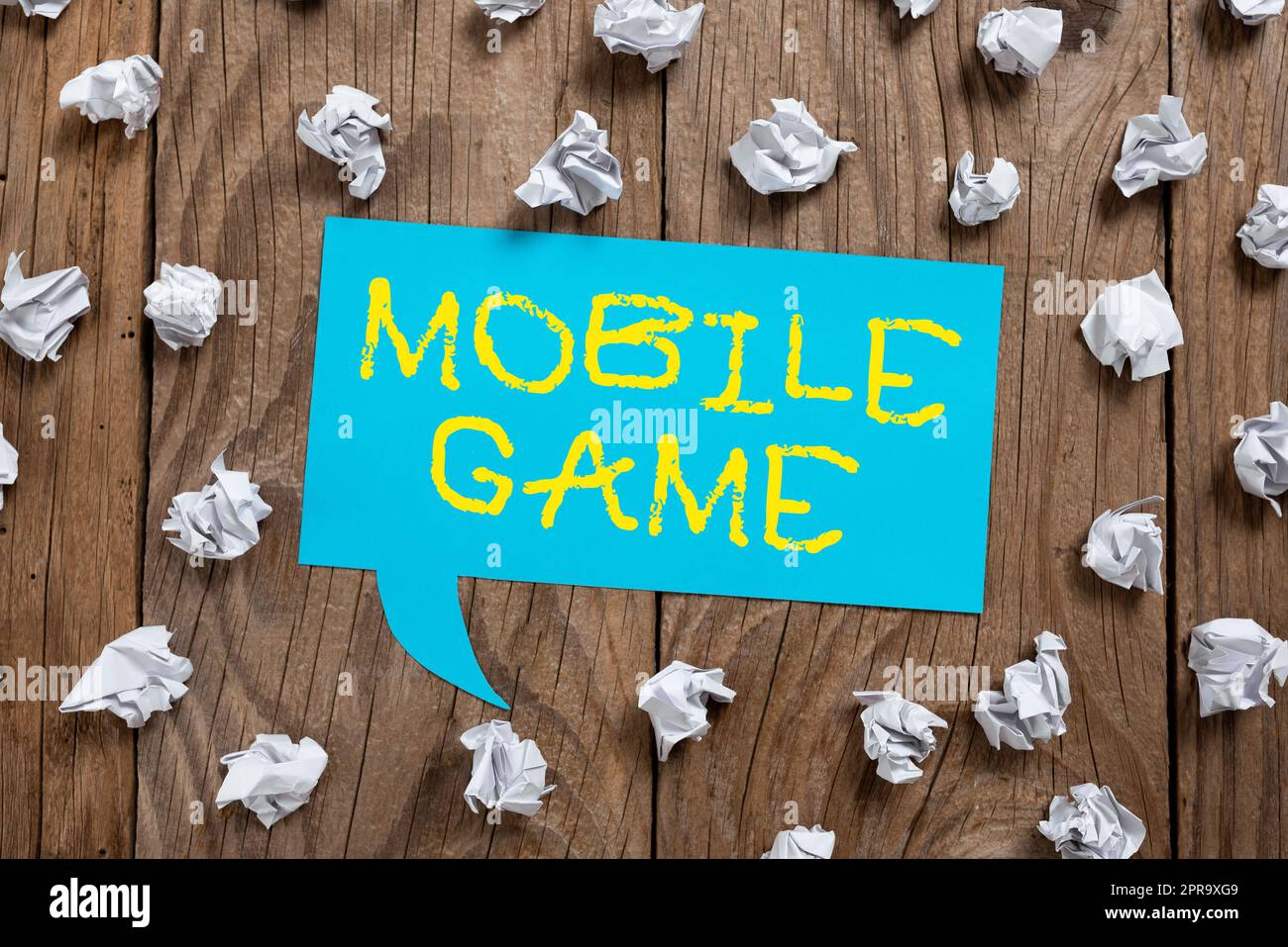 Conceptual display Mobile Game. Word Written on they are entertaining ...