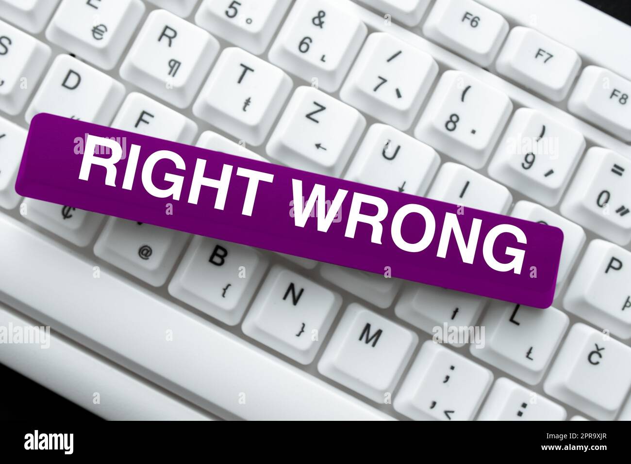 Inspiration showing sign Right Wrong. Business approach choose between ...