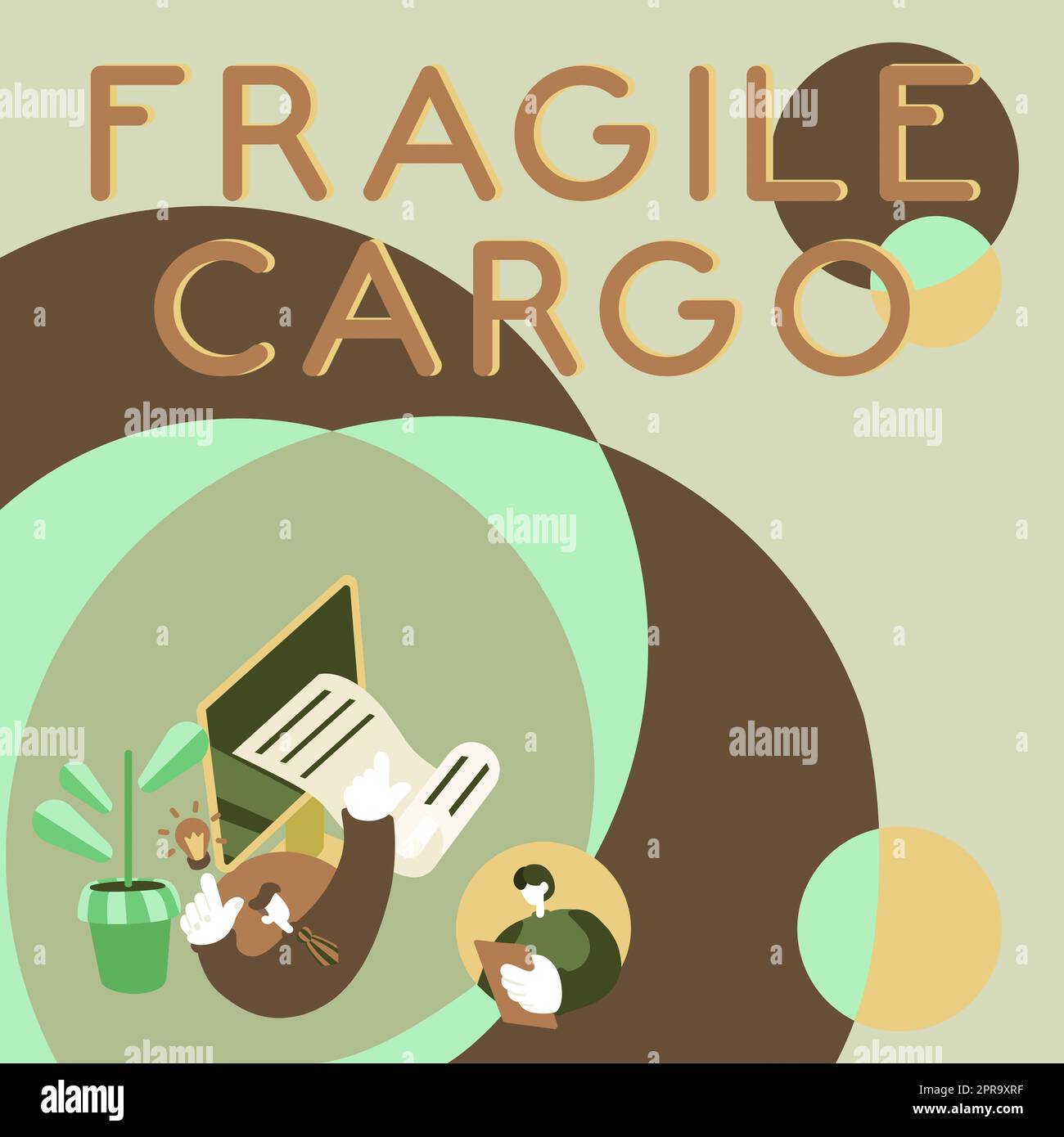 Text sign showing Fragile Cargo, Word Written on Breakable Handle with ...