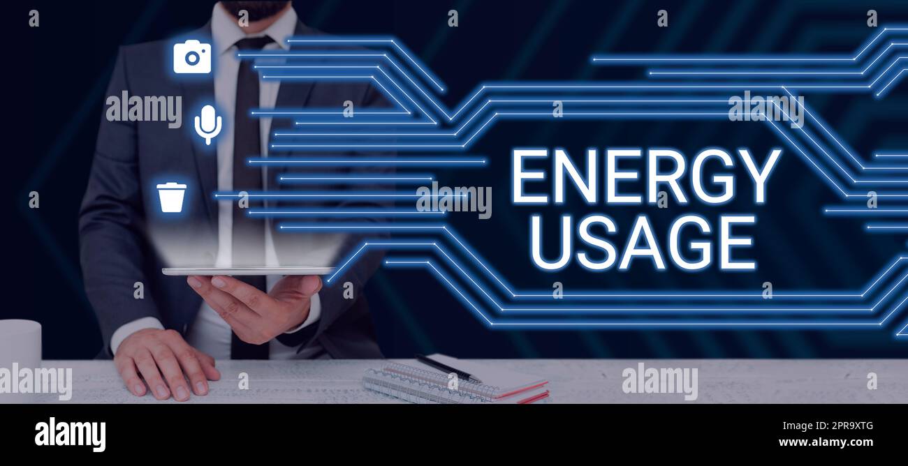 Inspiration showing sign Energy Usage. Concept meaning Amount of energy ...