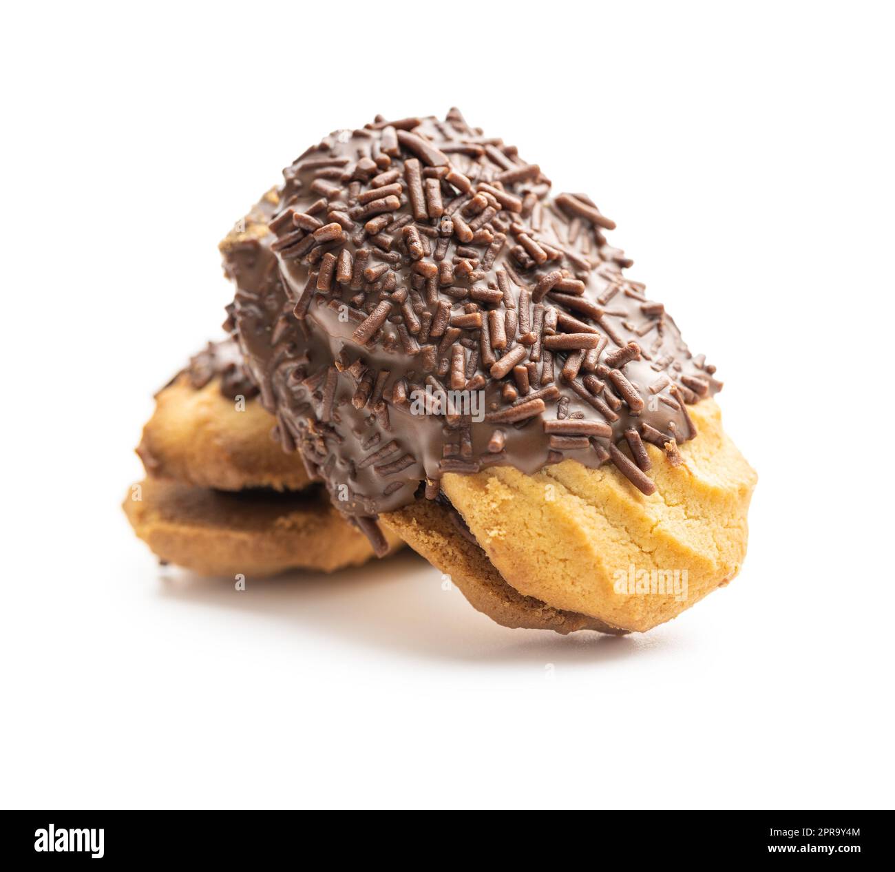 Petit fours with chocolate sprinkles. Mini chocolate dessert Stock ...