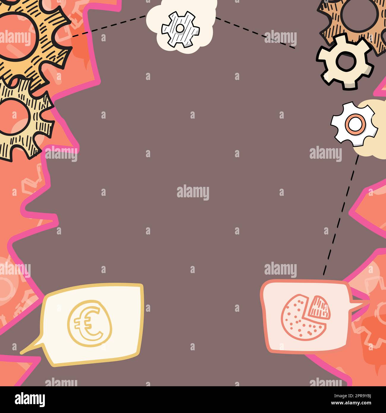 Illustration Of Mechanic Gears Connected To Each Other Performing Work ...