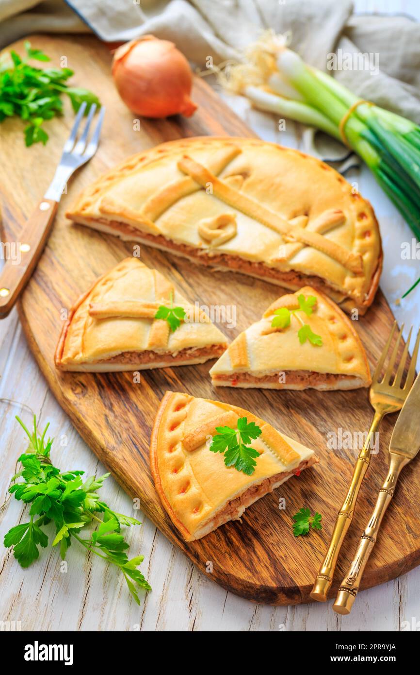 Empanada - traditional pie stuffed with tuna, Galician and Spanish ...