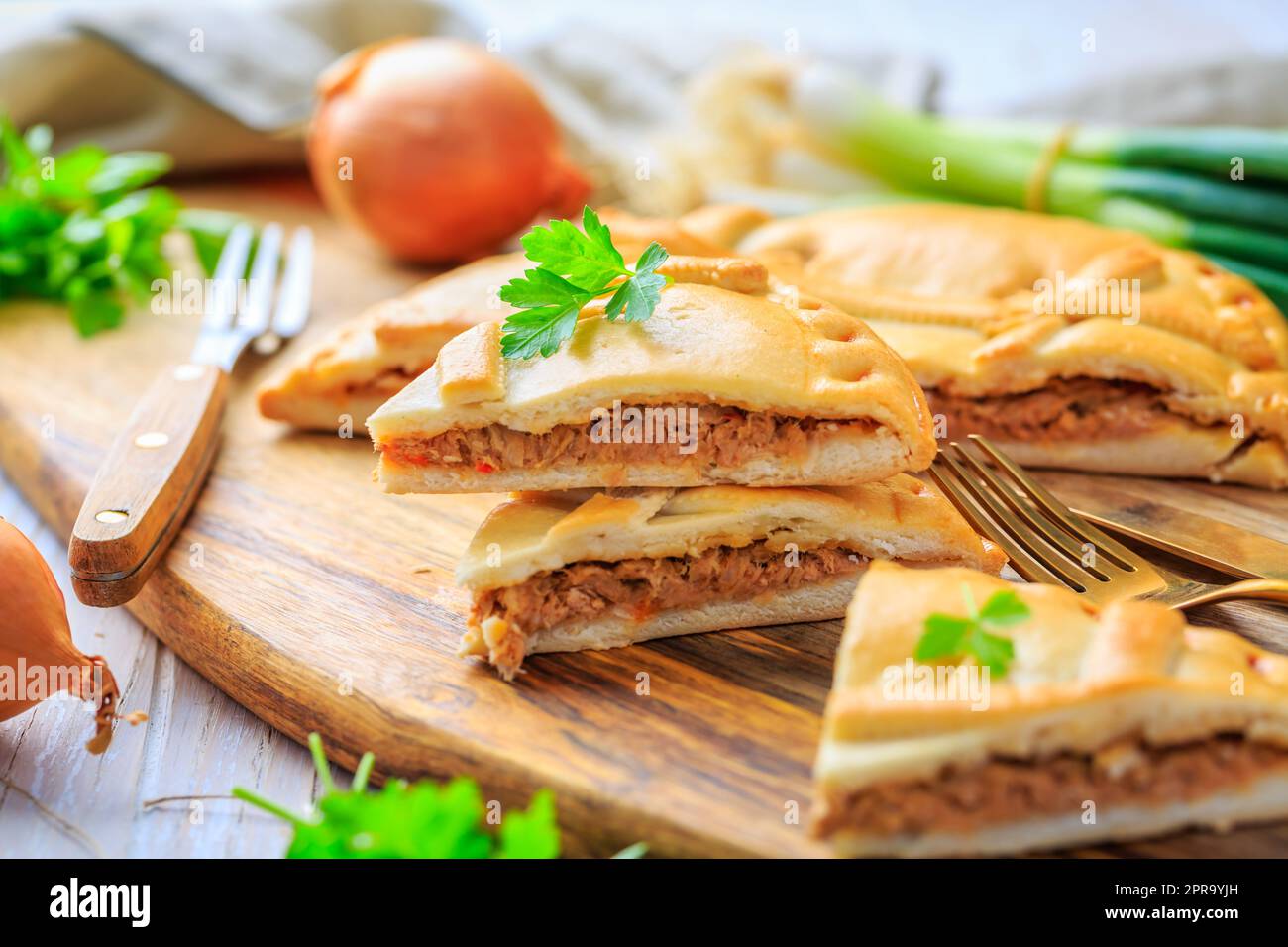 Empanada - traditional pie stuffed with tuna, Galician and Spanish ...