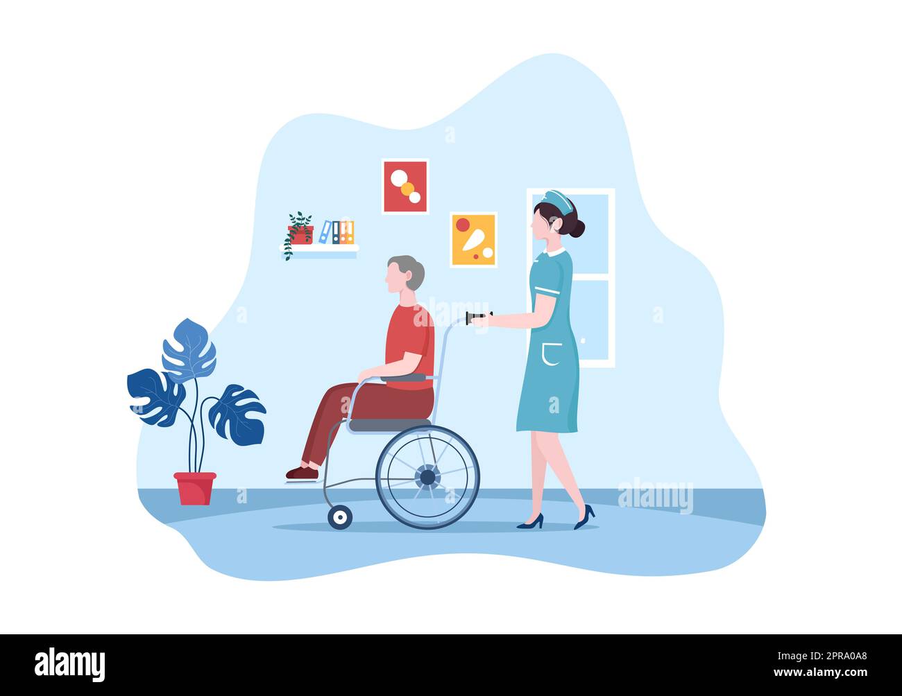 Elderly Care Services Hand Drawn Cartoon Flat Illustration with ...