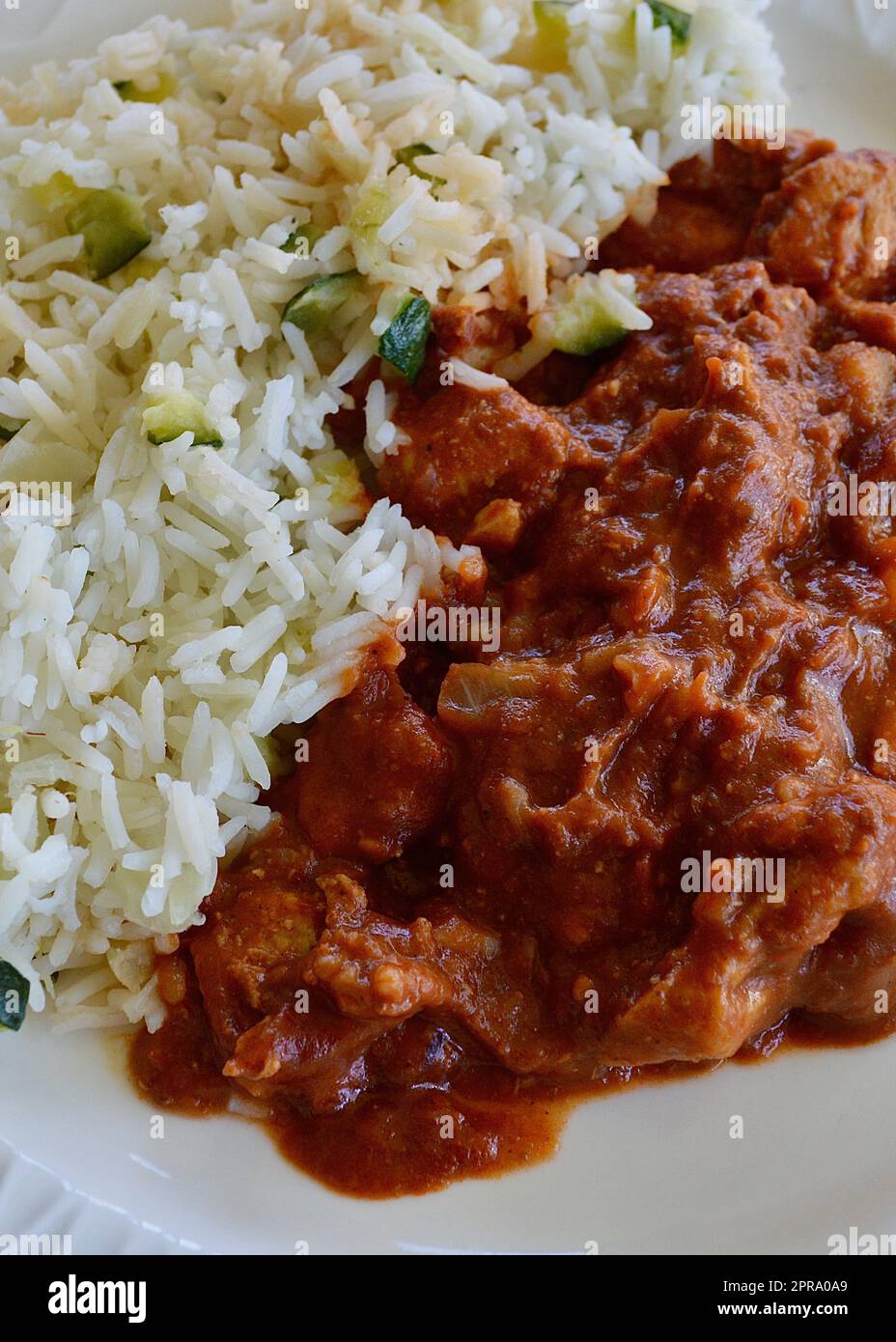 Indian butter chicken curry basmati hi-res stock photography and images ...