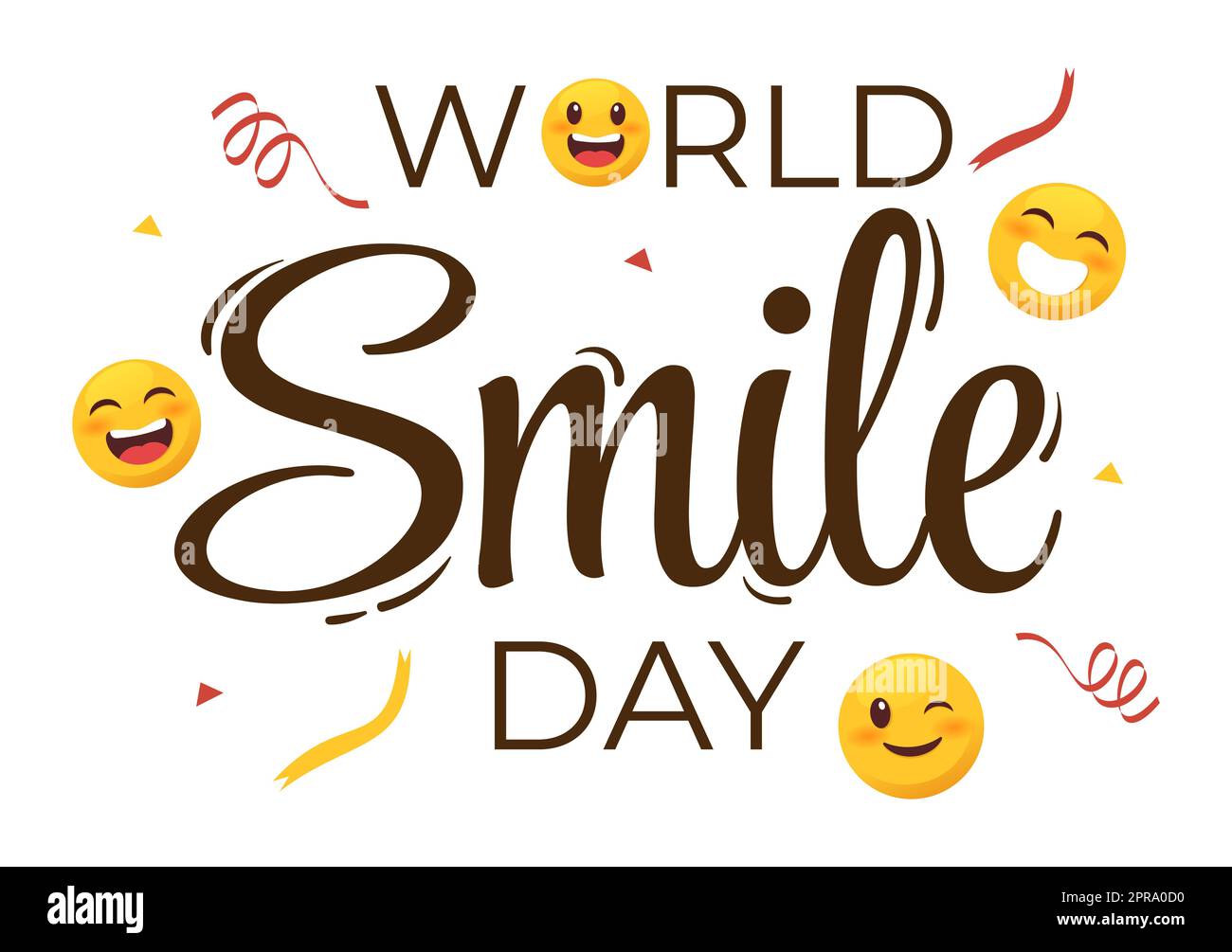 World Smile Day Hand Drawn Cartoon Illustration with Smiling Expression ...