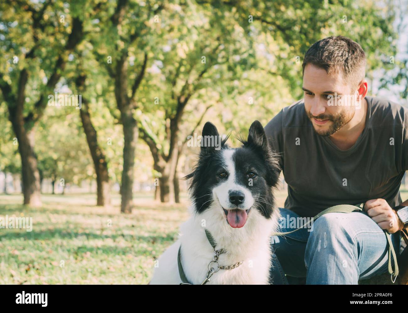 Dog man outdoor hi-res stock photography and images - Alamy