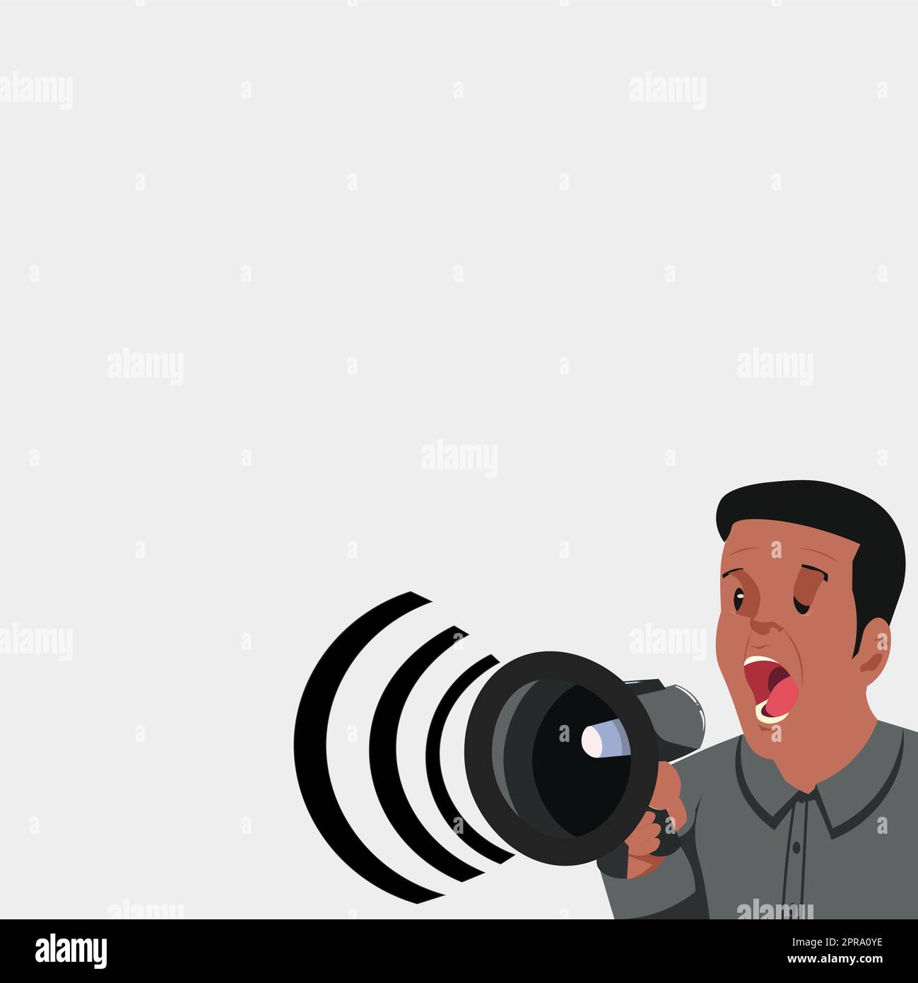 Businessman Talking Through Megaphone Making Wonderful New Announcement ...