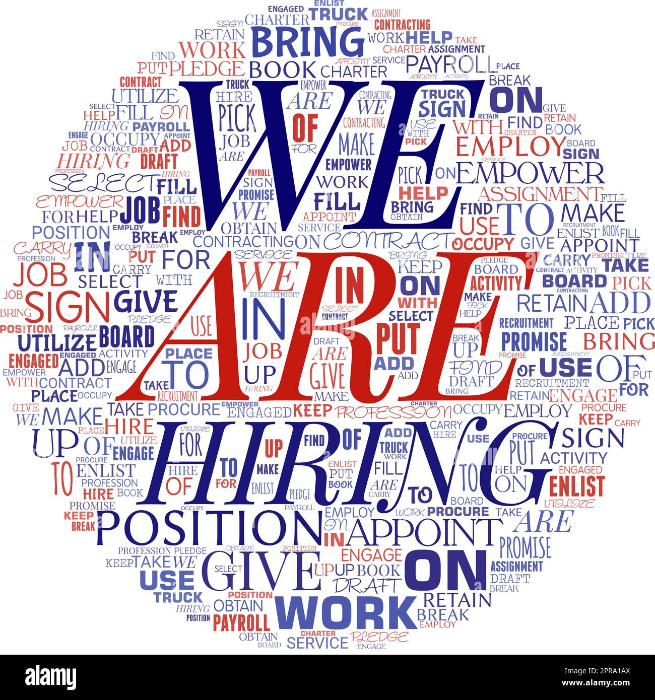 Round chat box with we are hiring word. Word cloud template ...