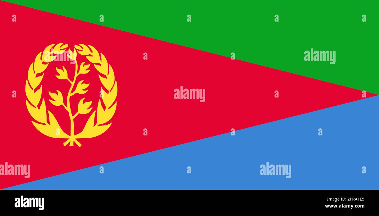 An Eritrea flag background illustration blue green red yellow tree ...