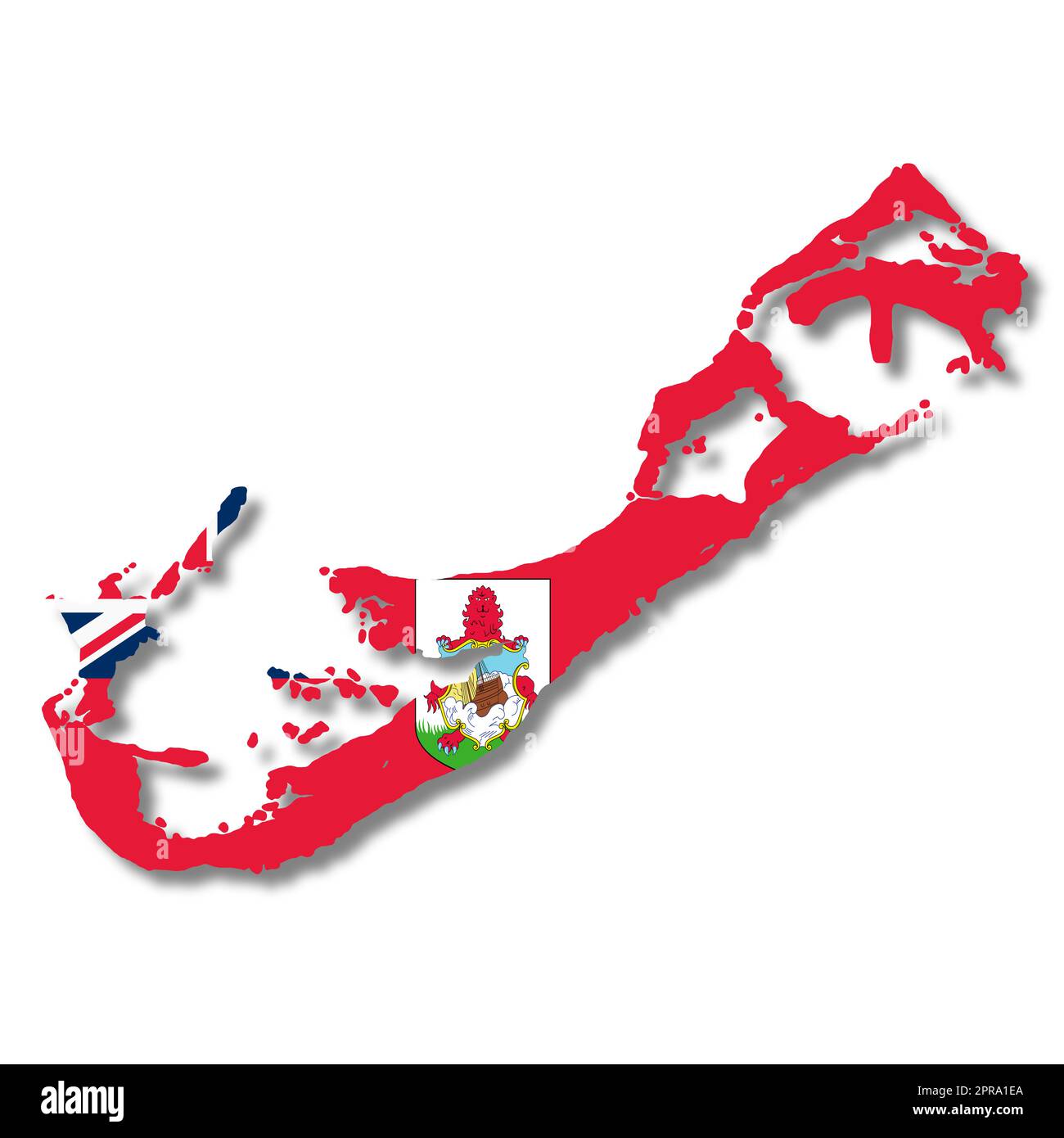 A Bermuda flag map on white background 3d illustration with clipping path Stock Photo - Alamy
