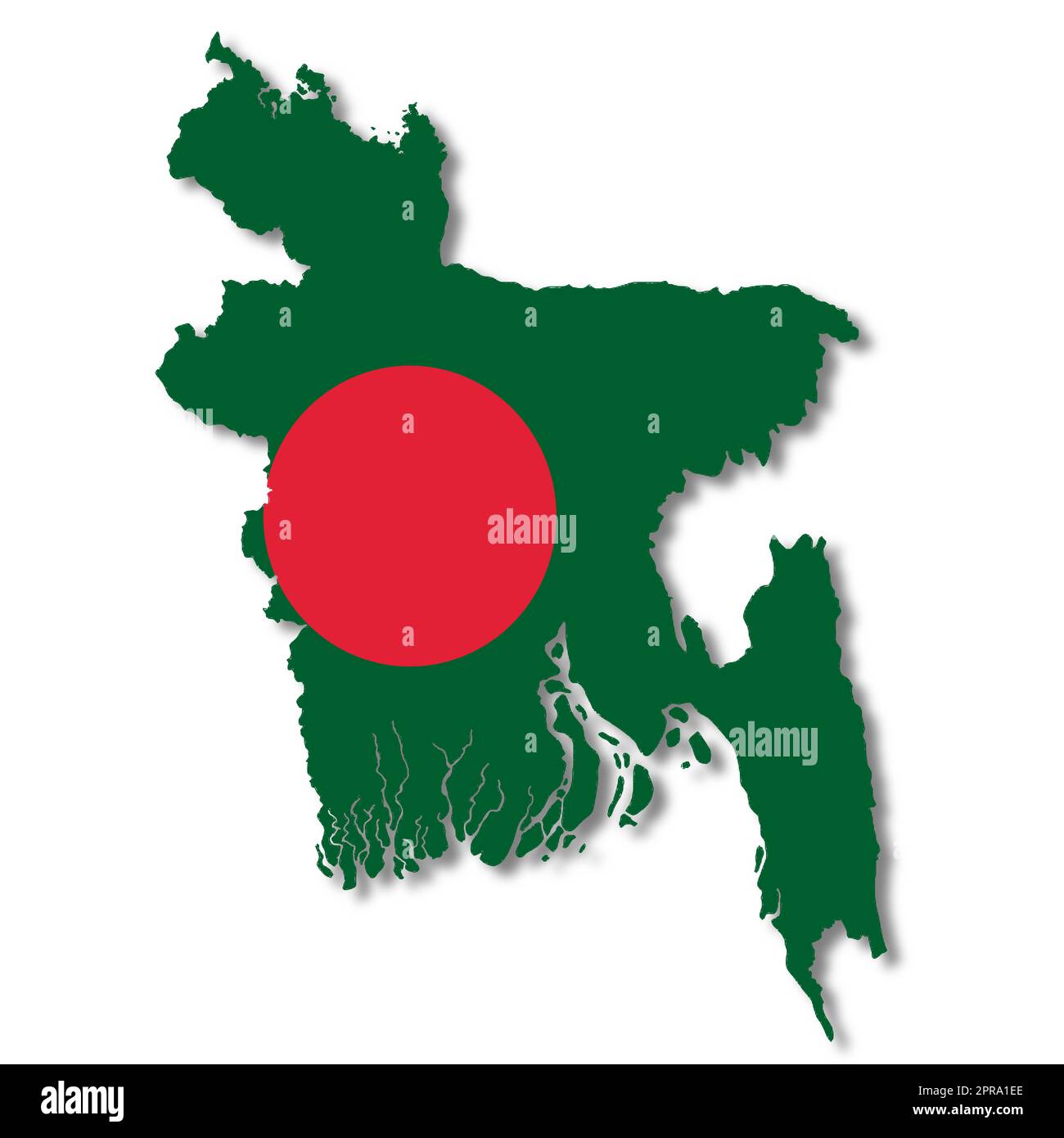 A Bangladesh flag map on white background 3d illustration with clipping ...
