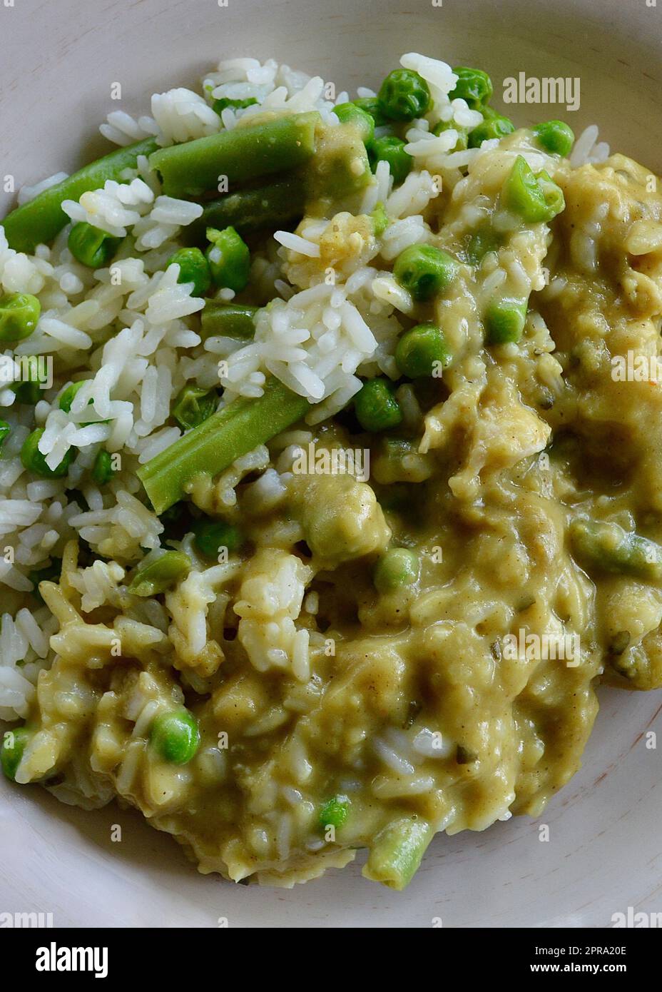 Thai green curry and rice Stock Photo - Alamy