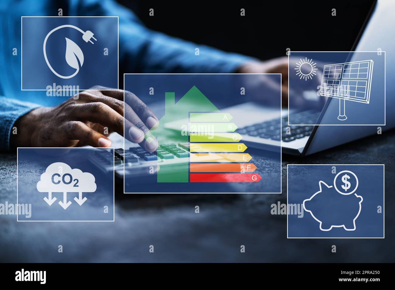 Energy Efficient House Building Rate Label Stock Photo - Alamy