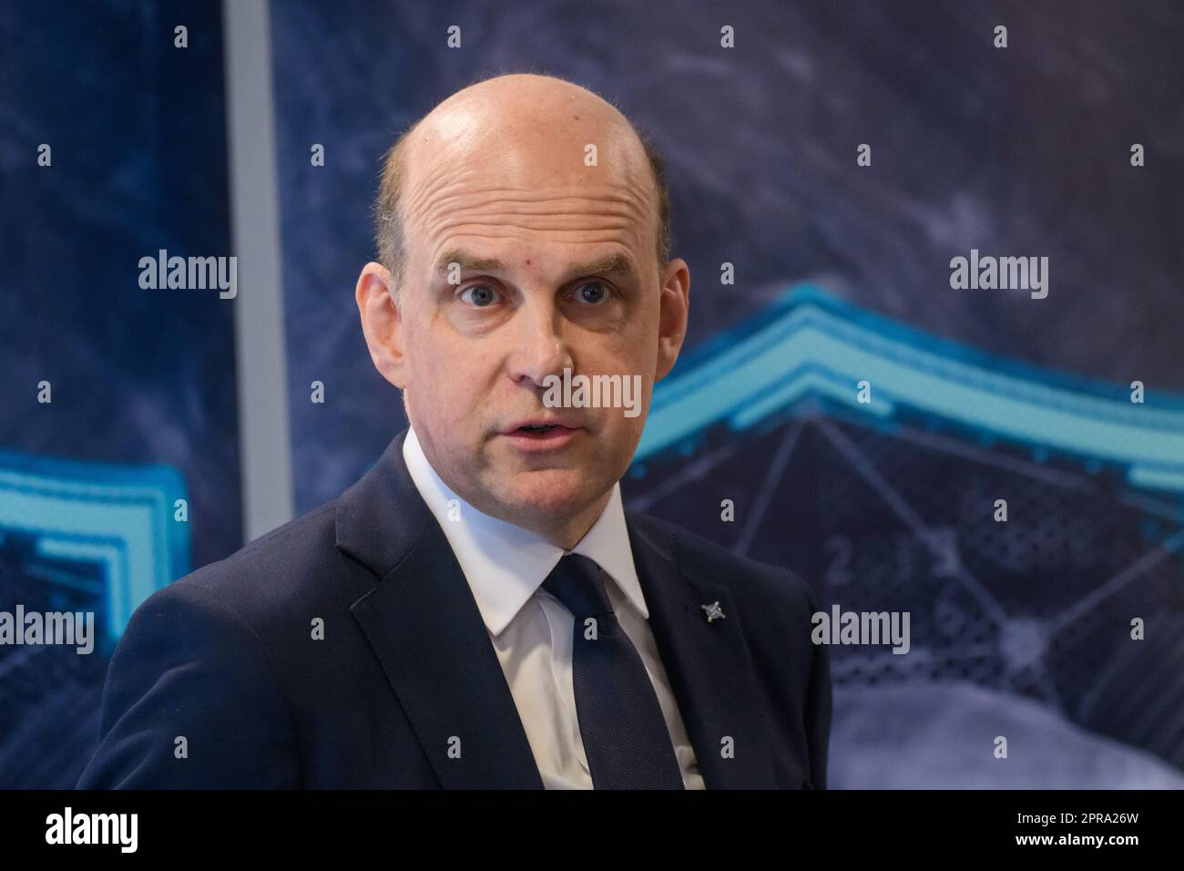 RIGA, LATVIA. 26th April 2023. Angus Lapsley, Assistant NATO Secretary ...