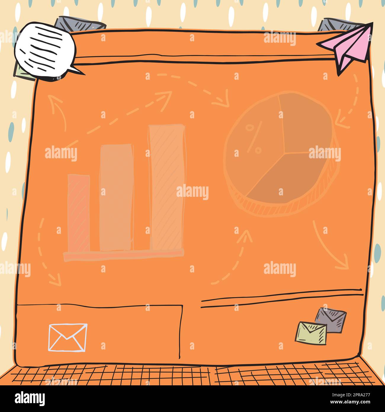 Important Message Presented On Screen With Charts, Graphs And E Mail S ...