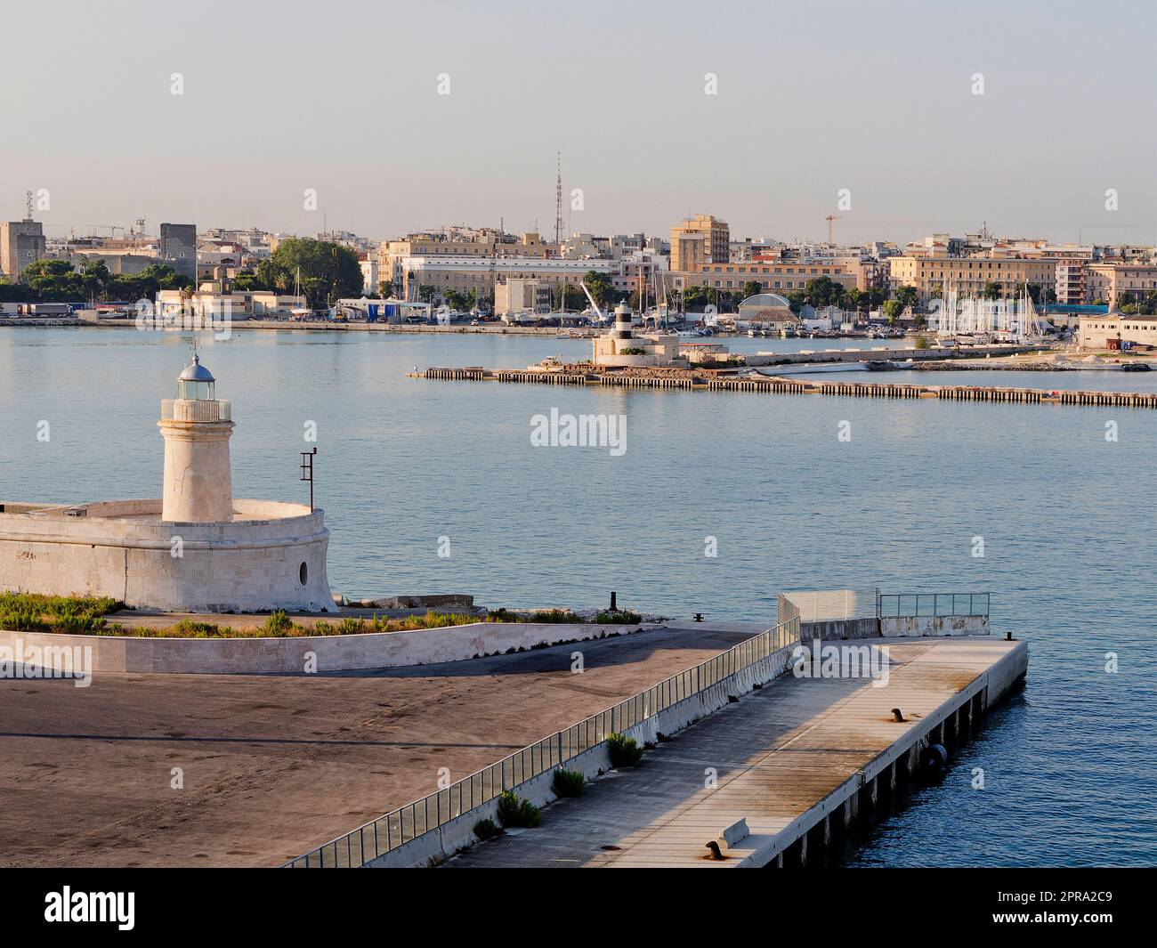 Italy, Port of Bari with Lighthouse Stock Photo - Alamy
