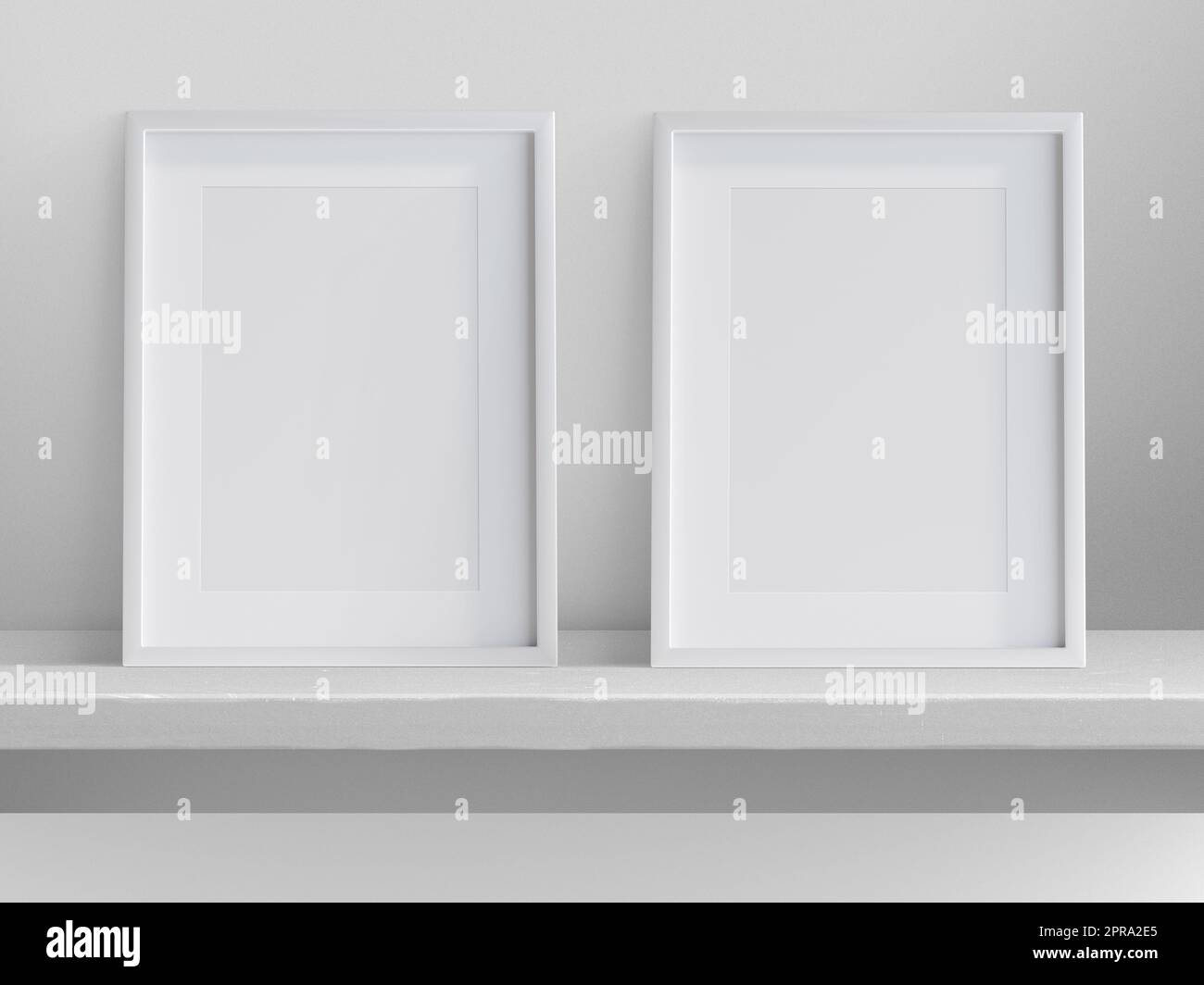 3:4 ratio, ratio, 2 photo frames with white border on shelf, 3d ...