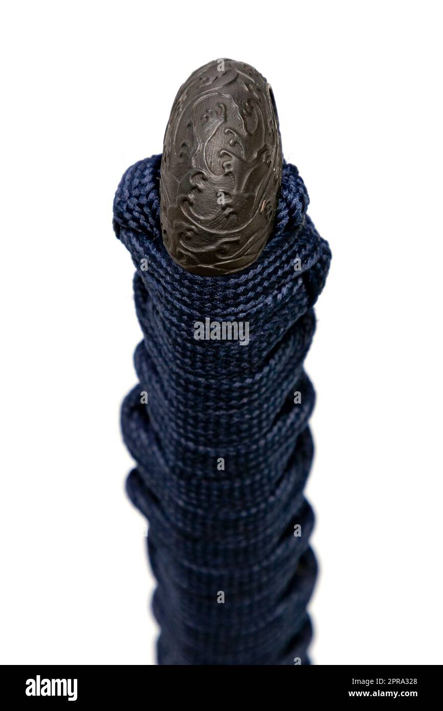Wave design Kashira : butt cap (or pommel) made of steel on the end of ...
