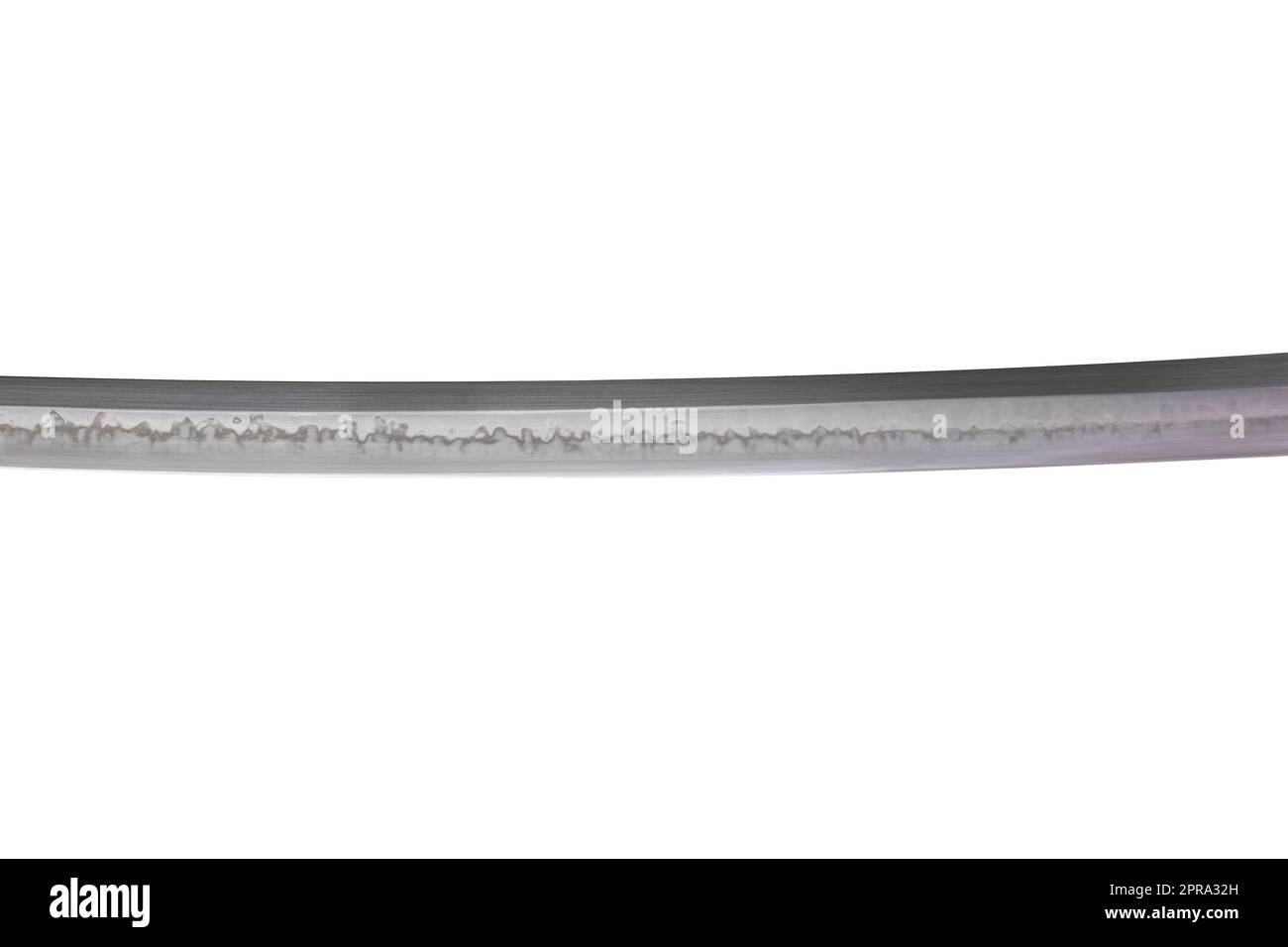 Japanese sword blade (made in China) on white background. Soft focus ...
