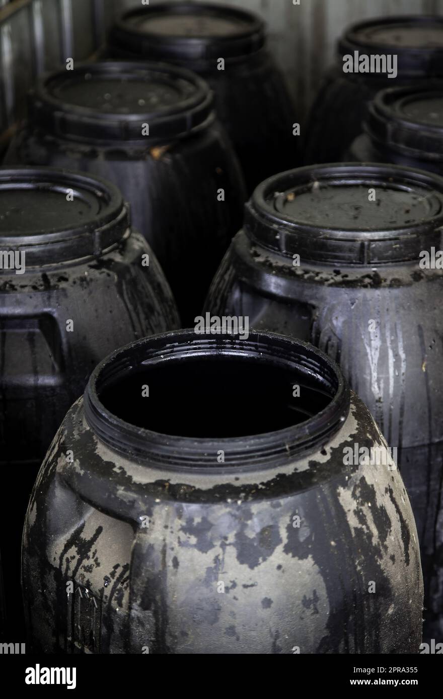 Recycled oil drum Stock Photo - Alamy