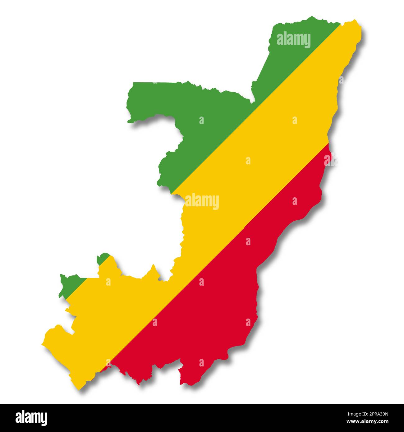 A Congo flag map on white background 3d illustration with clipping path ...